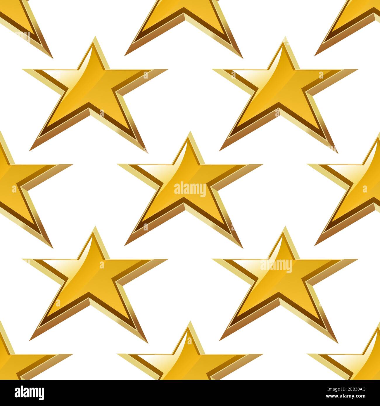 Seamless festive golden stars pattern with bright facets on white ...