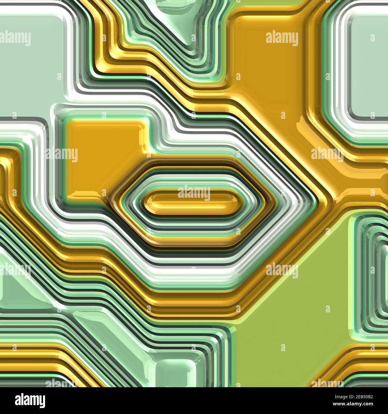 3D render of hi-tech metallic seamless background tile with unique ...