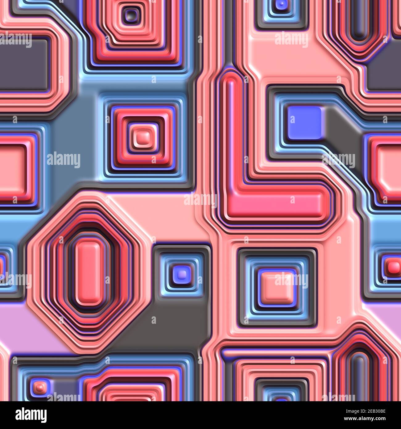 3D render of hi-tech metallic seamless background tile with unique ...