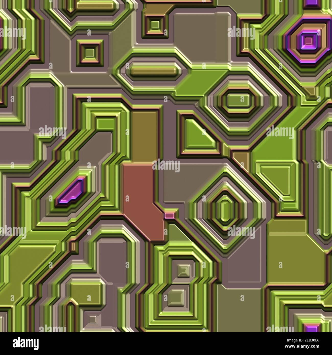 3D render of hi-tech metallic seamless background tile with unique ...