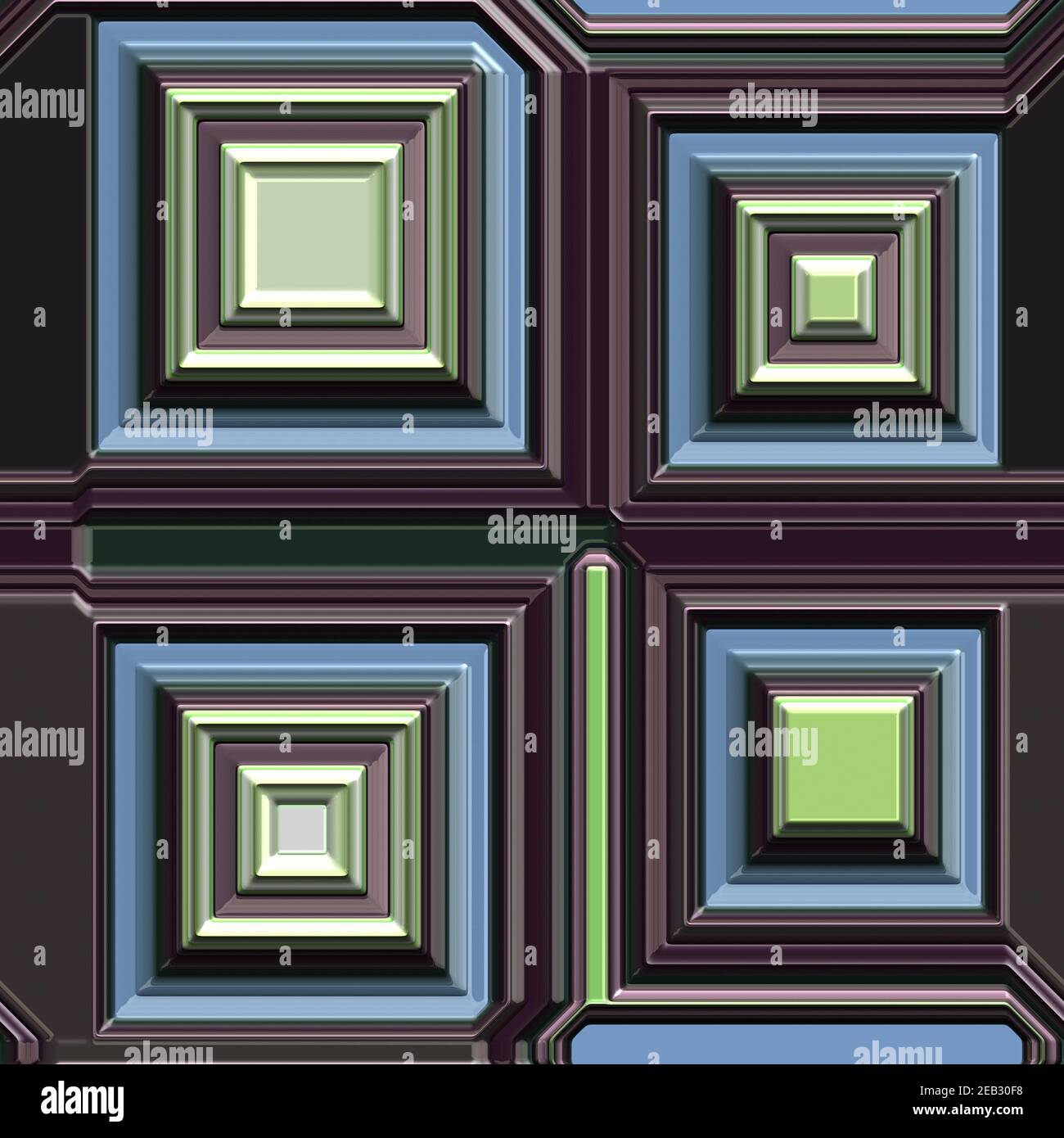 3D render of hi-tech metallic seamless background tile with unique ...