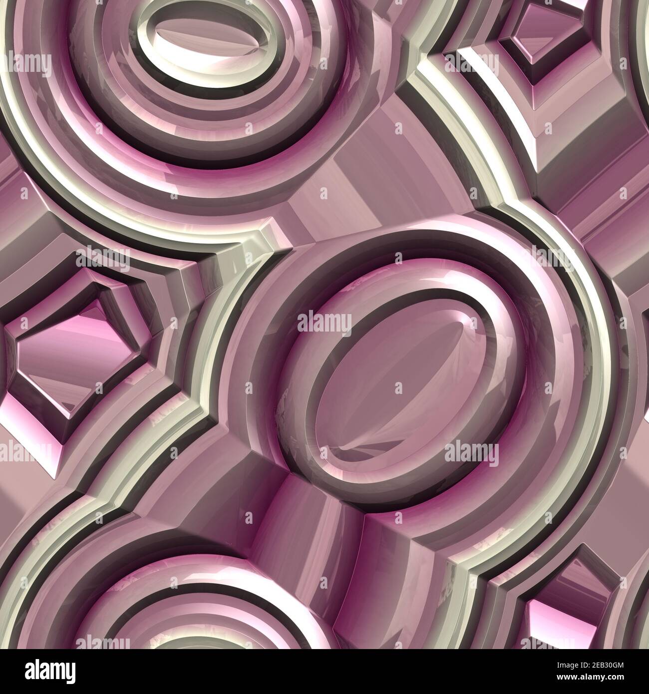 3D render of hi-tech metallic seamless background tile with unique ...