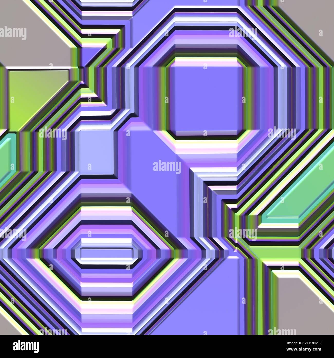 3D render of hi-tech metallic seamless background tile with unique ...