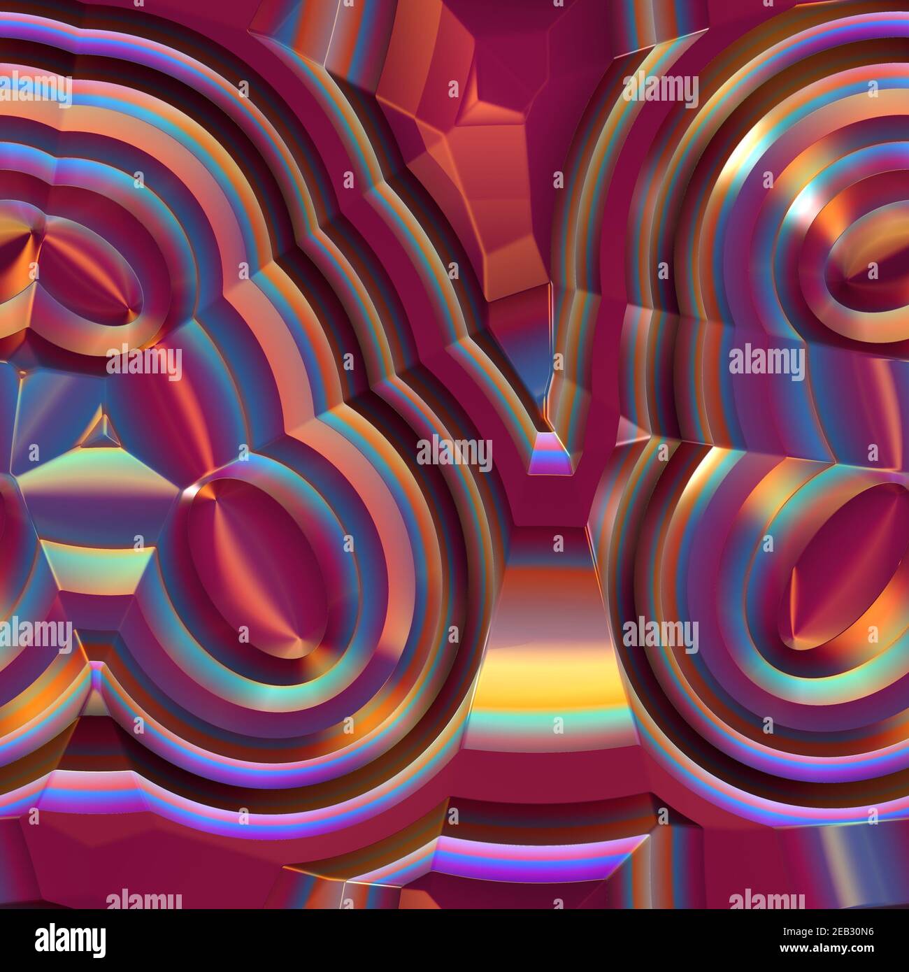 3D render of hi-tech metallic seamless background tile with unique ...