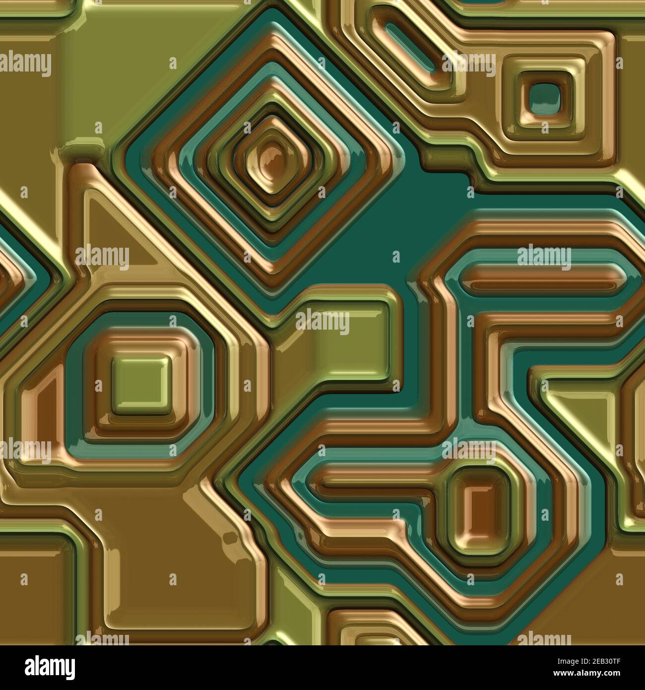 3D render of hi-tech metallic seamless background tile with unique ...