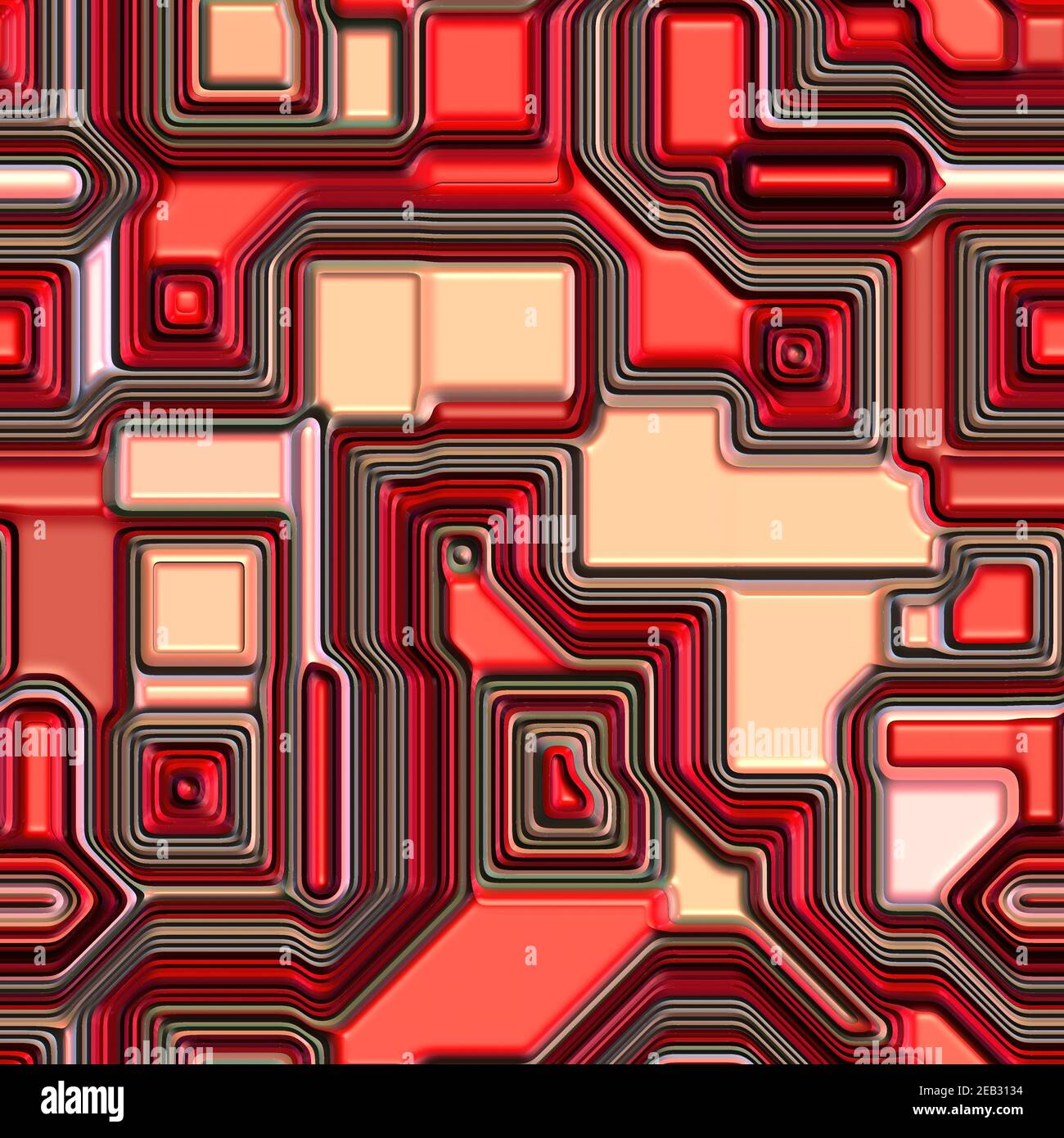 3D render of hi-tech metallic seamless background tile with unique ...