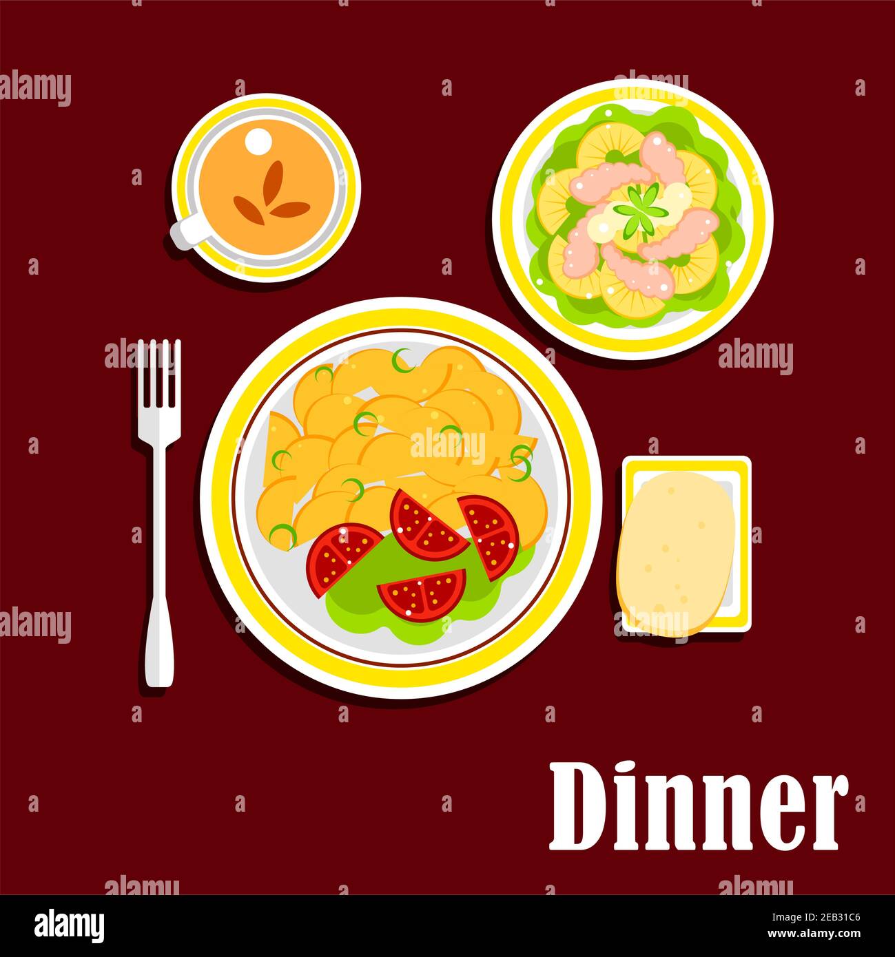 Gourmet seafood salad shrimp Stock Vector Images - Alamy