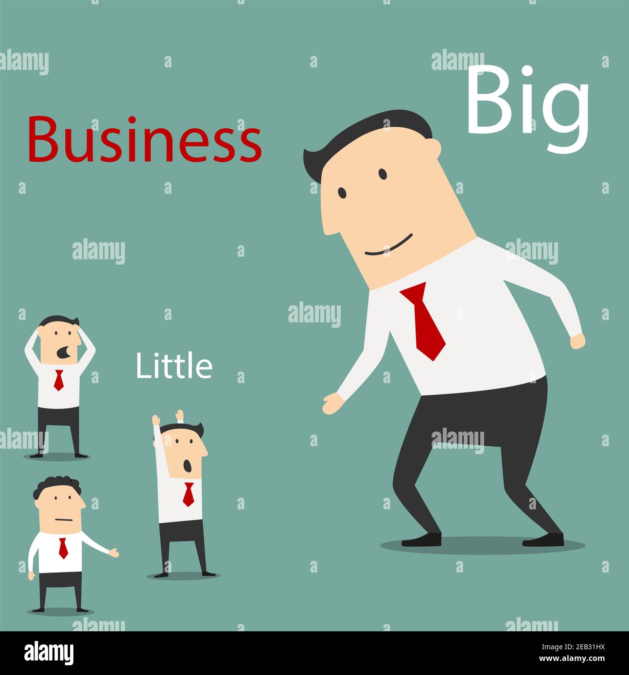 Friendly cartoon smiling big business giving hand for handshake to ...
