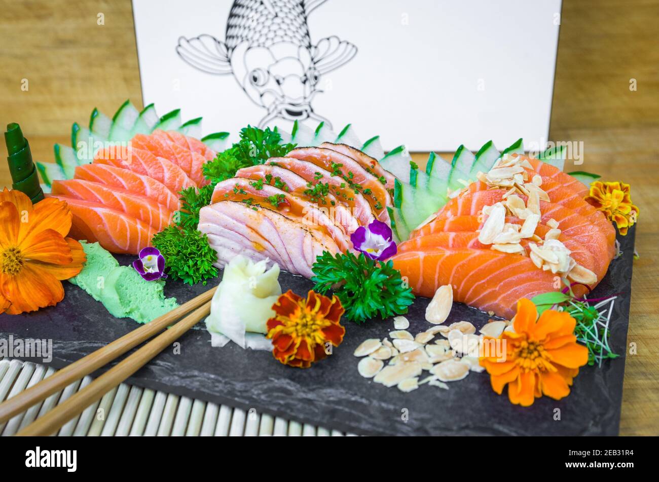 Sushi set (combo). Traditional Japanese cuisine, premium sashimi ...