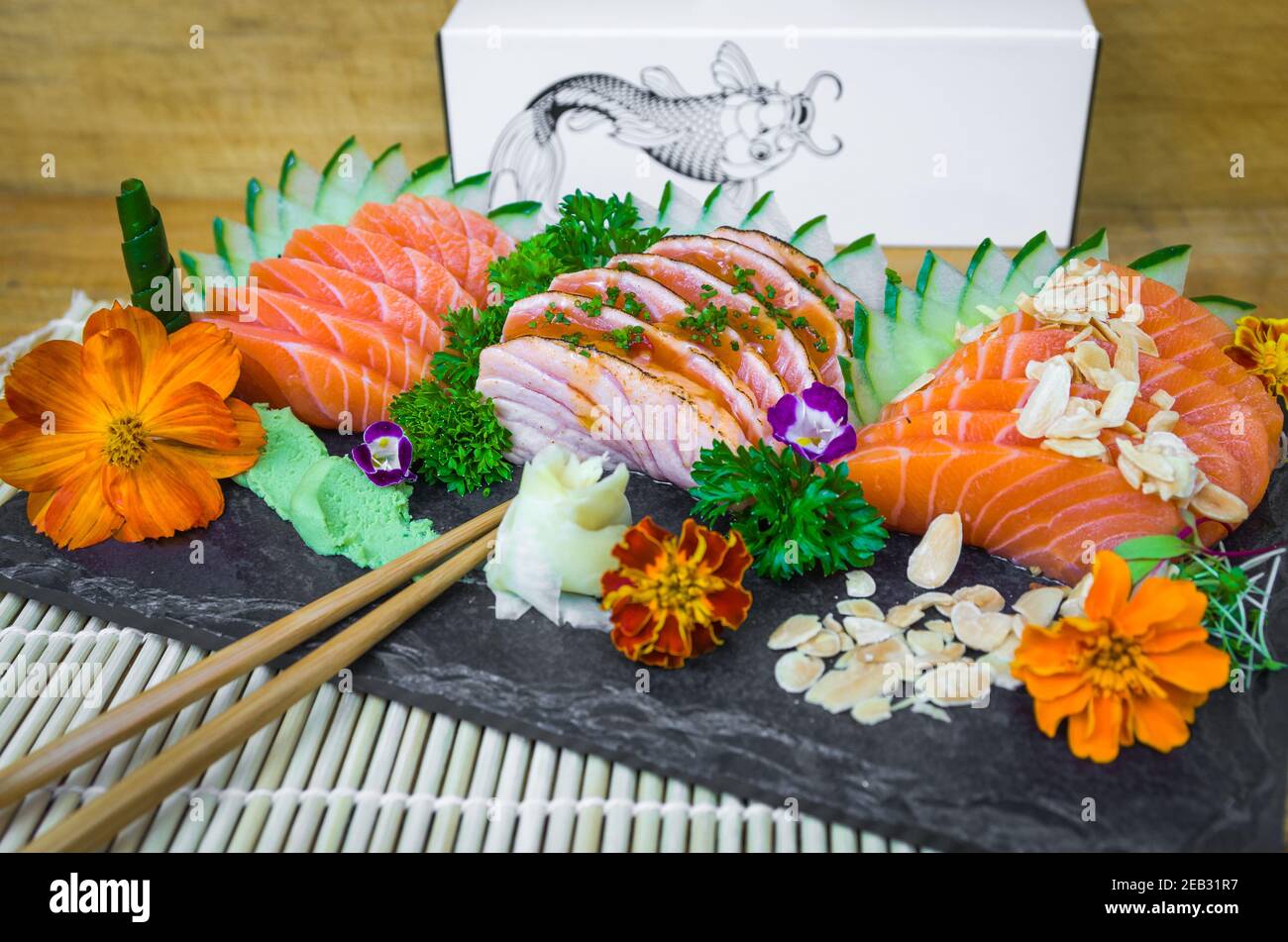 Sushi set (combo). Traditional Japanese cuisine, premium sashimi ...