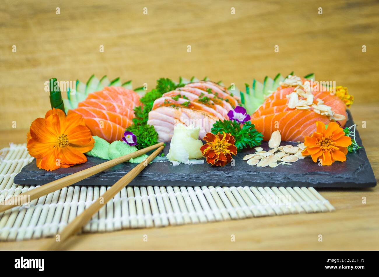 Sushi set (combo). Traditional Japanese cuisine, premium sashimi ...