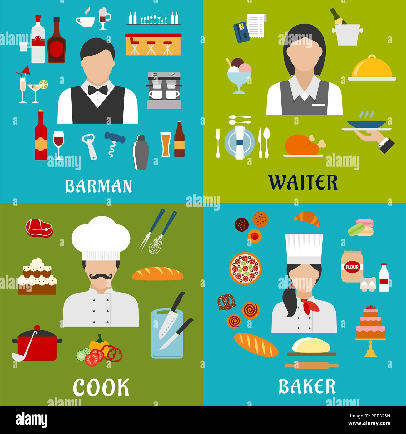 Man surrounded food Stock Vector Images - Alamy