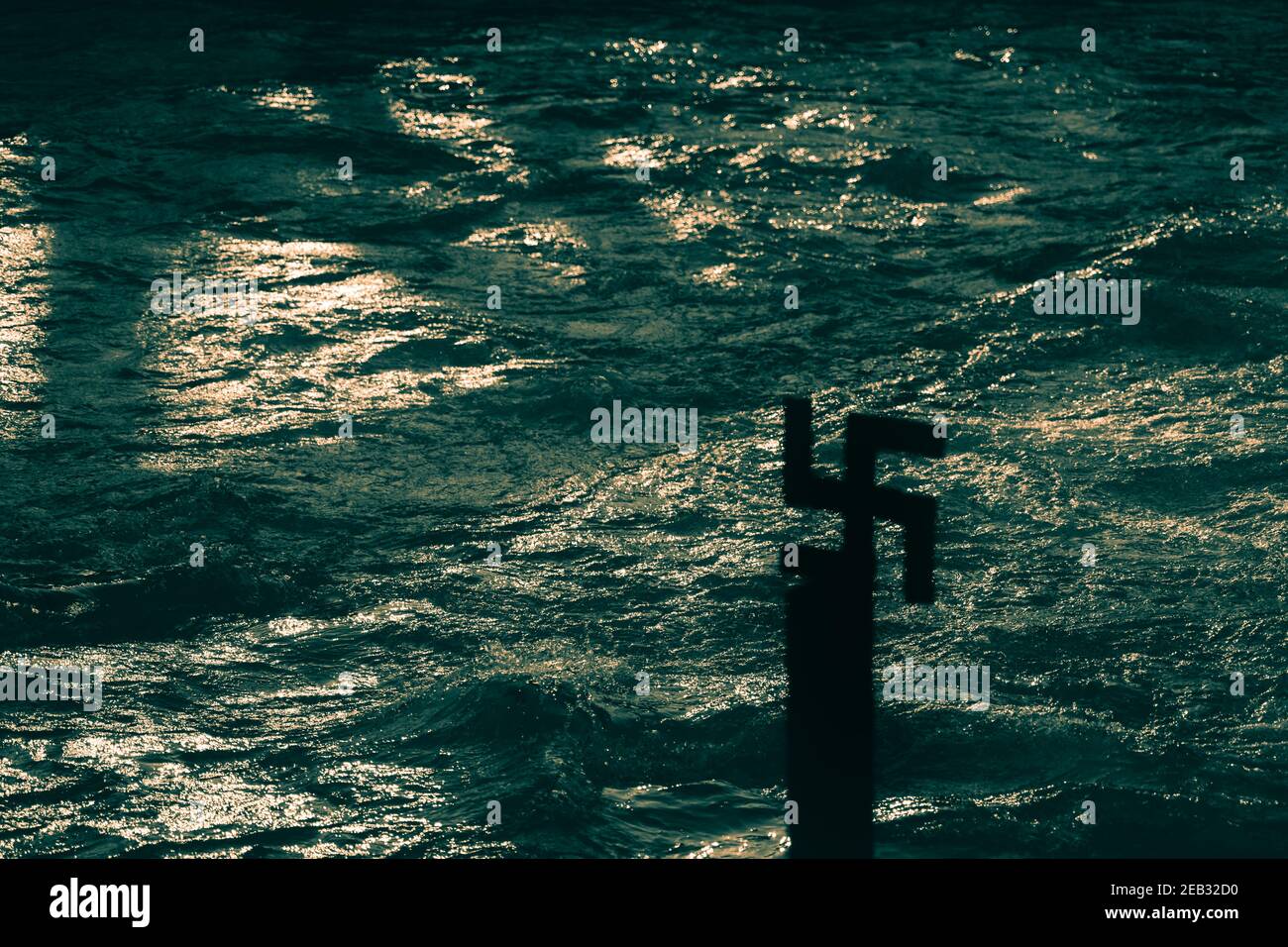 Swastika symbol near holy river of Ganga Stock Photo - Alamy