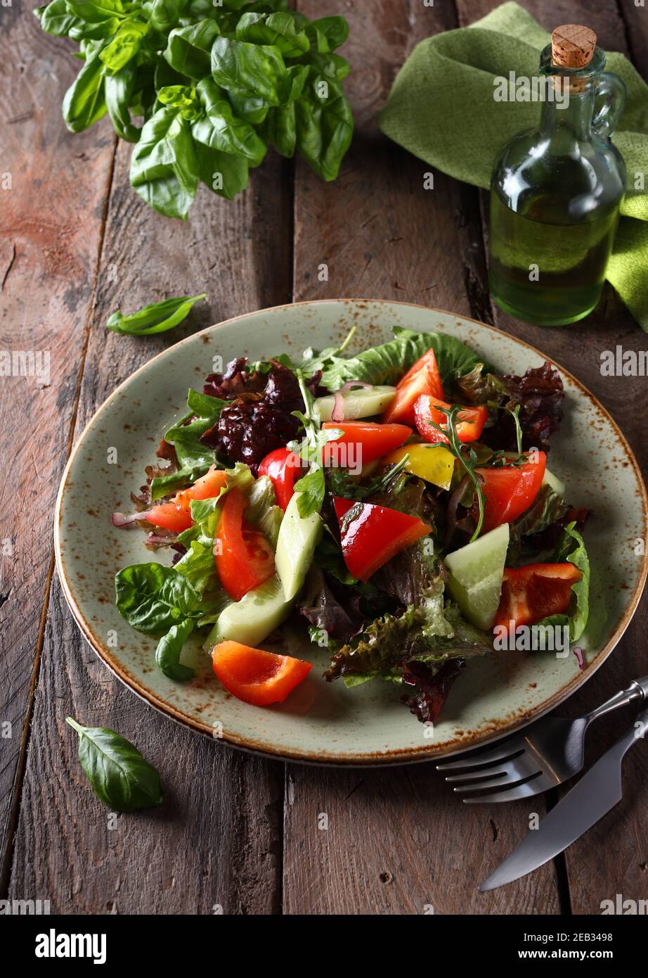 salad mix with vegetables healthy food Stock Photo - Alamy