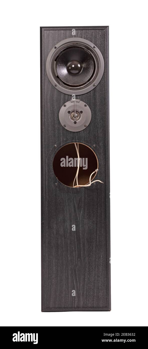 Broken audio speaker, done playing music, isolated Stock Photo - Alamy