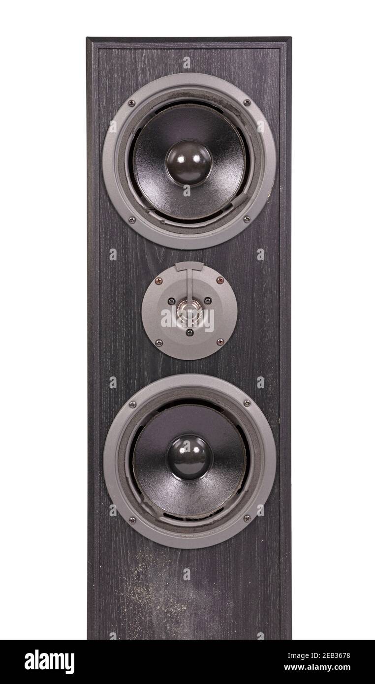Broken audio speaker, done playing music, isolated Stock Photo - Alamy