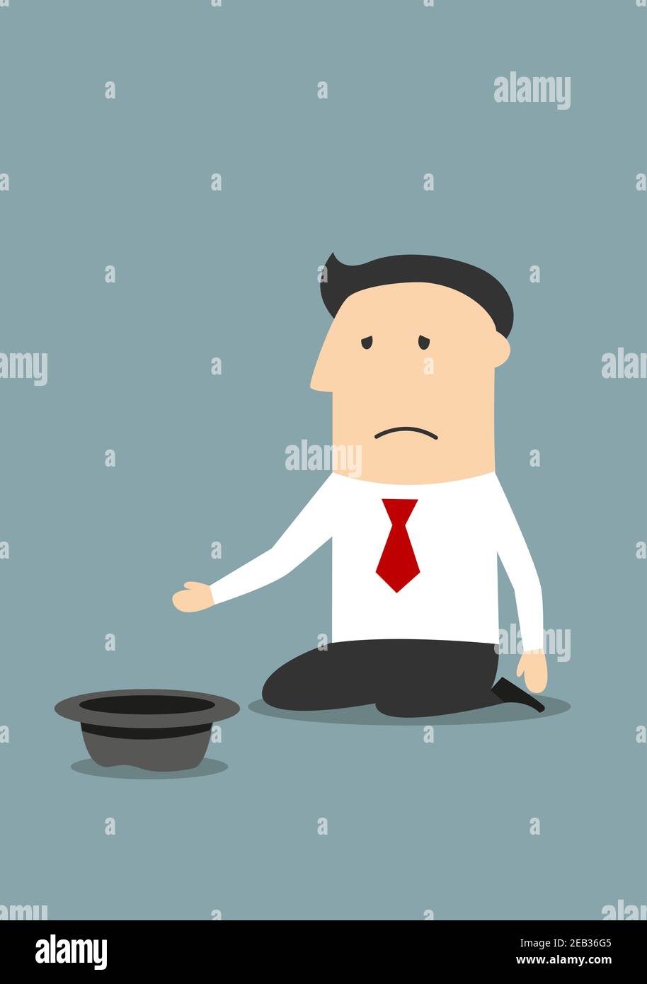 Cartoon illustration man begging help Stock Vector Images - Alamy