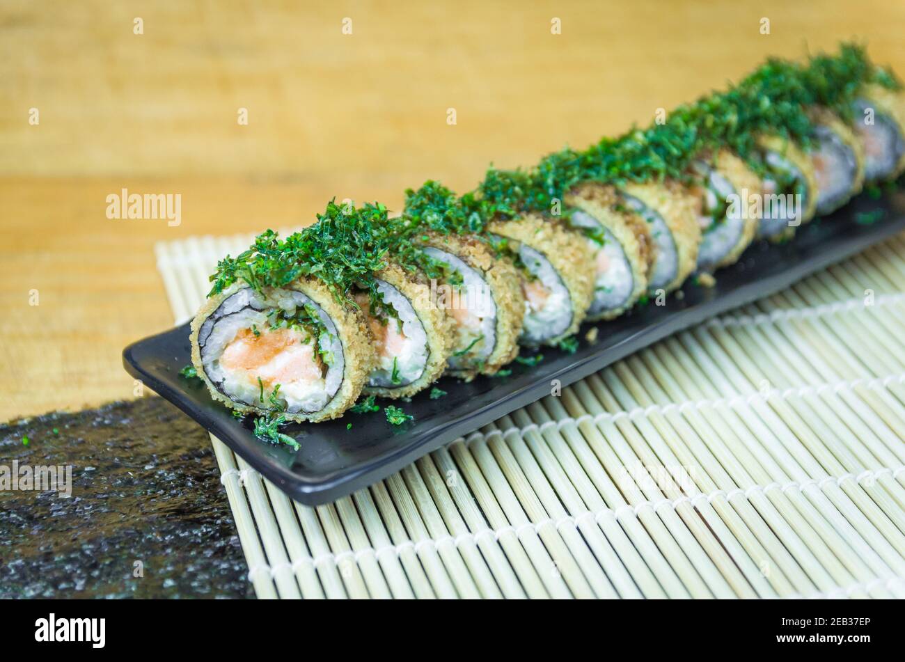 Perfect sushi, traditional Japanese cuisine. Delicious hot sushi Stock ...