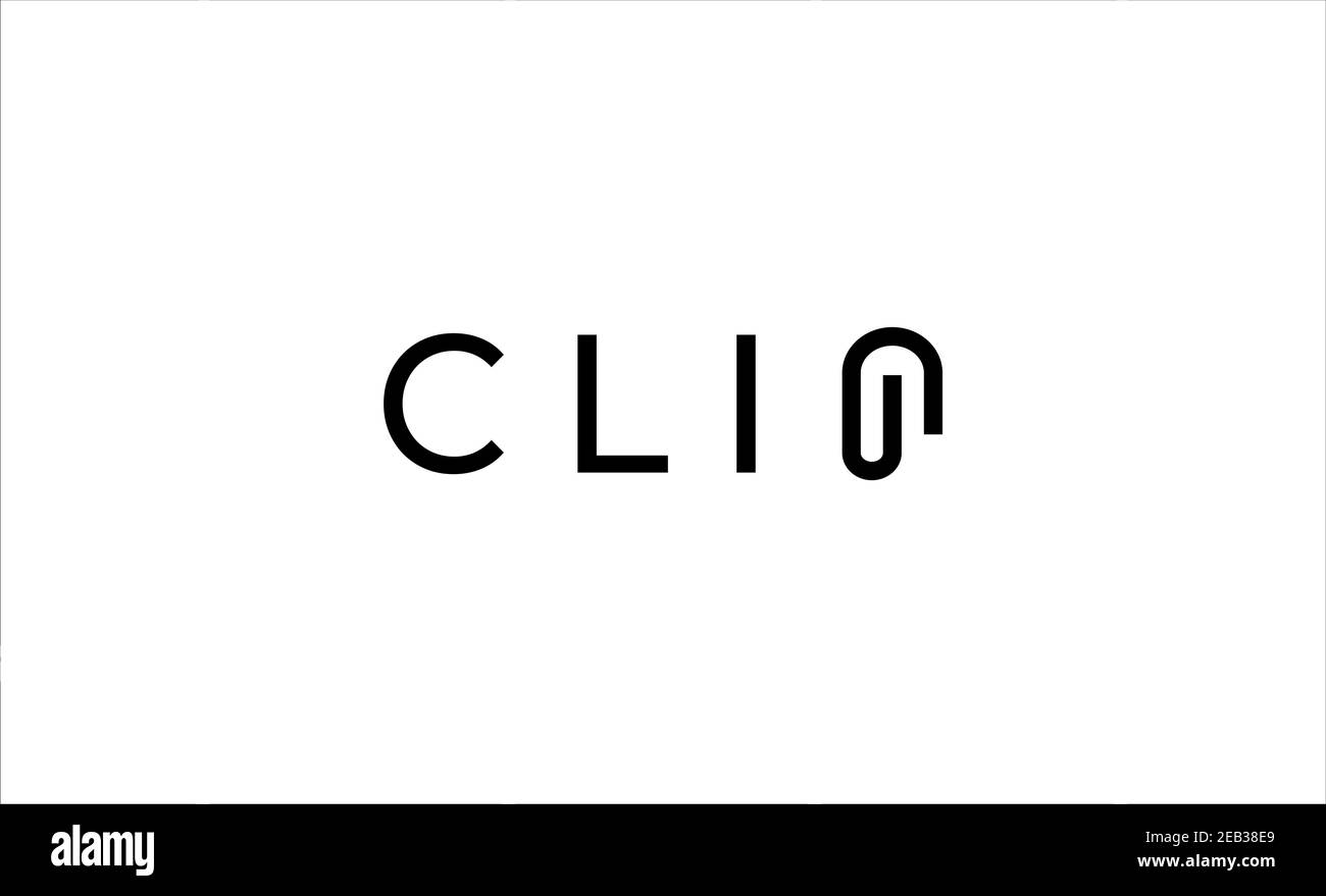clip text logo design minimal vector illustration Stock Photo - Alamy