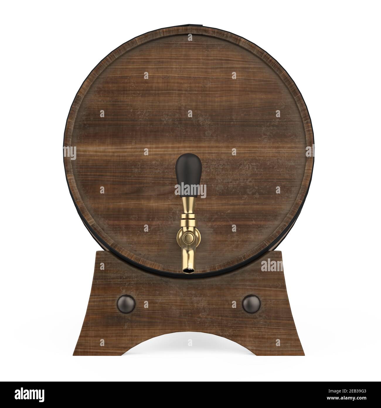 Wooden Barrel with Tap Isolated Stock Photo - Alamy