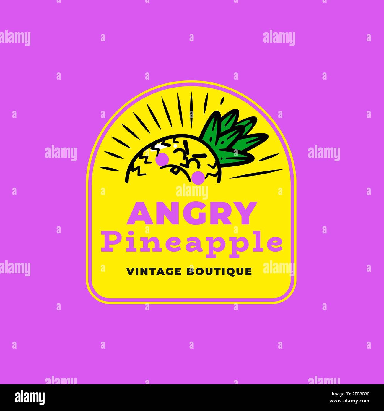 Logo For An Apparel Brand With An Angry Pineapple Character Stock Photo ...