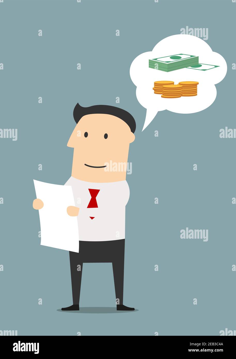 Cartoon Illustration Businessman Planning Future High Resolution Stock ...