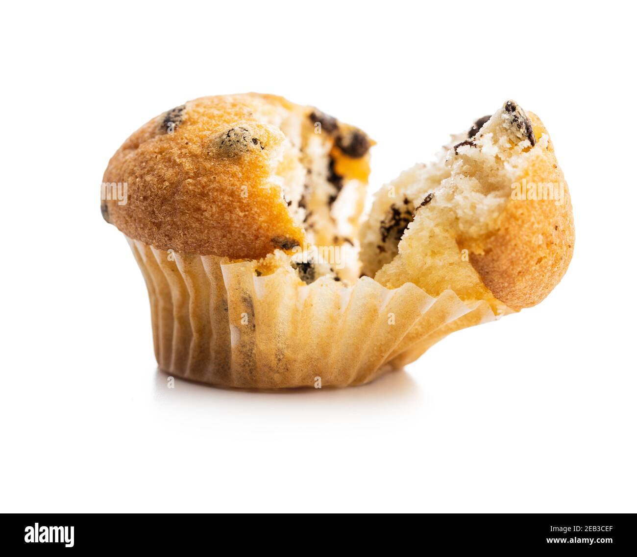 Vanilla Muffins Sweet Cupcakes Isolated On White Background Stock