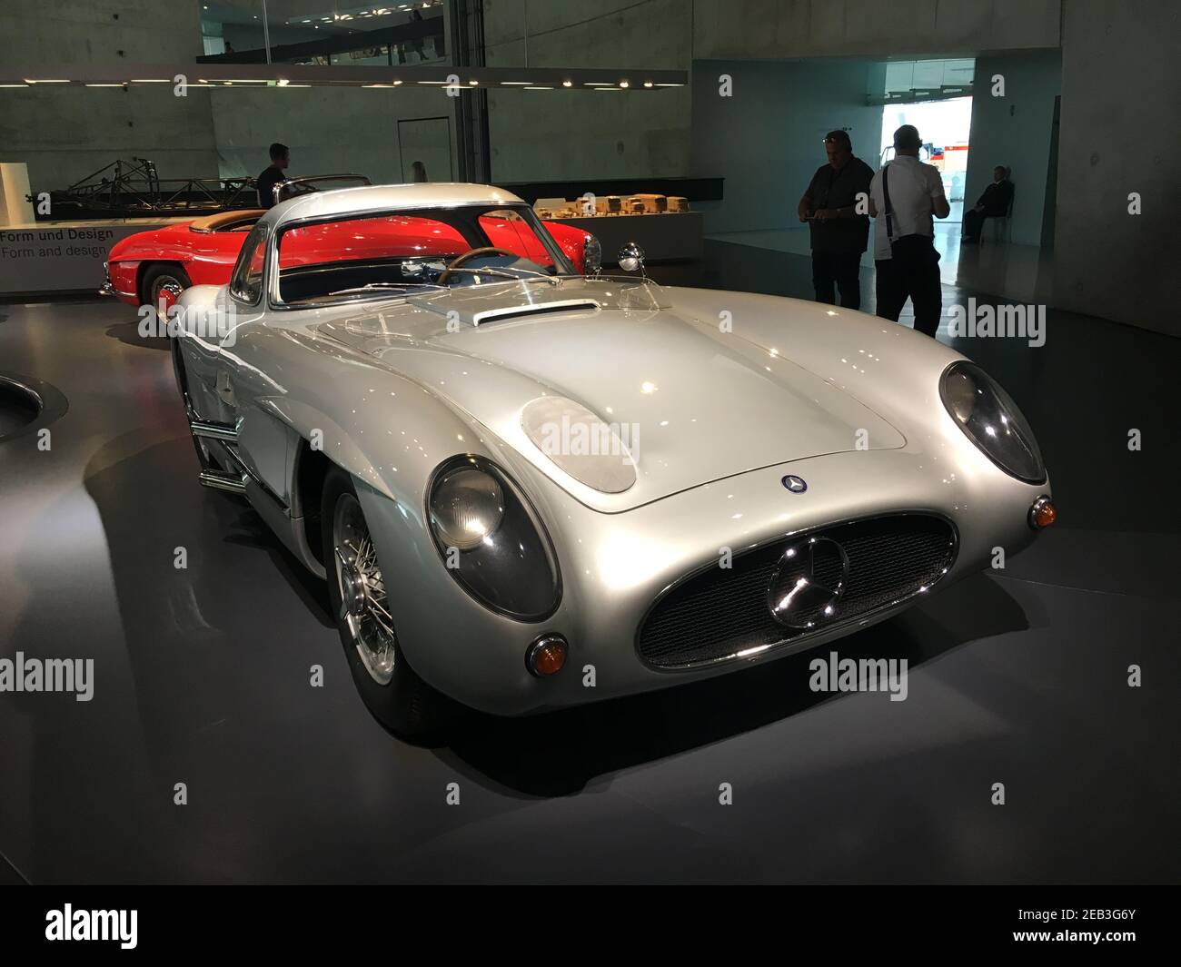 Interior of the Mercedes Benz Museum in Stuttgart, Germany. Old style ...