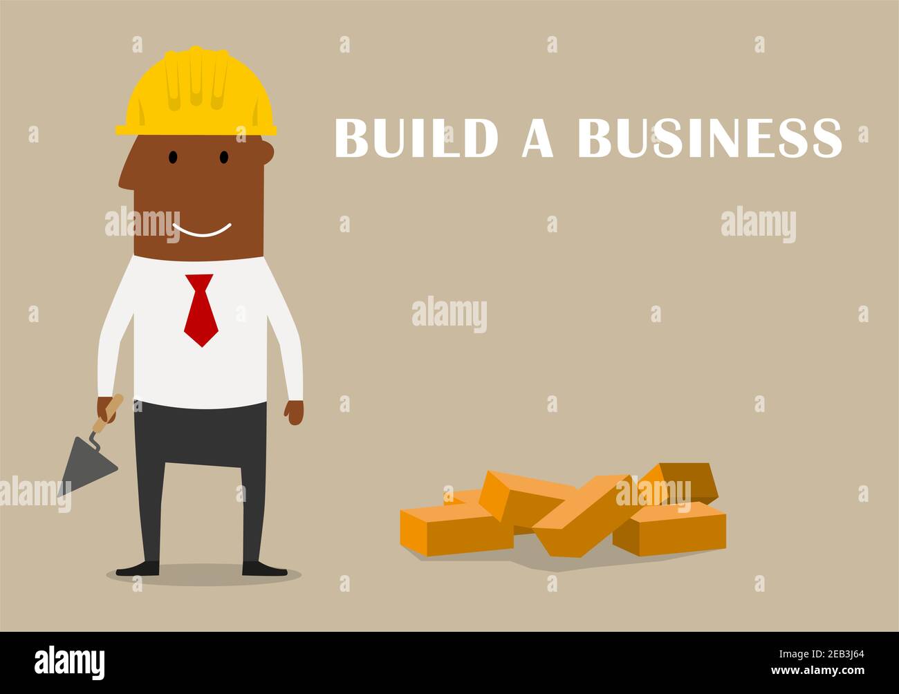 Build a business and start-up theme concept. Cartoon businessman in ...