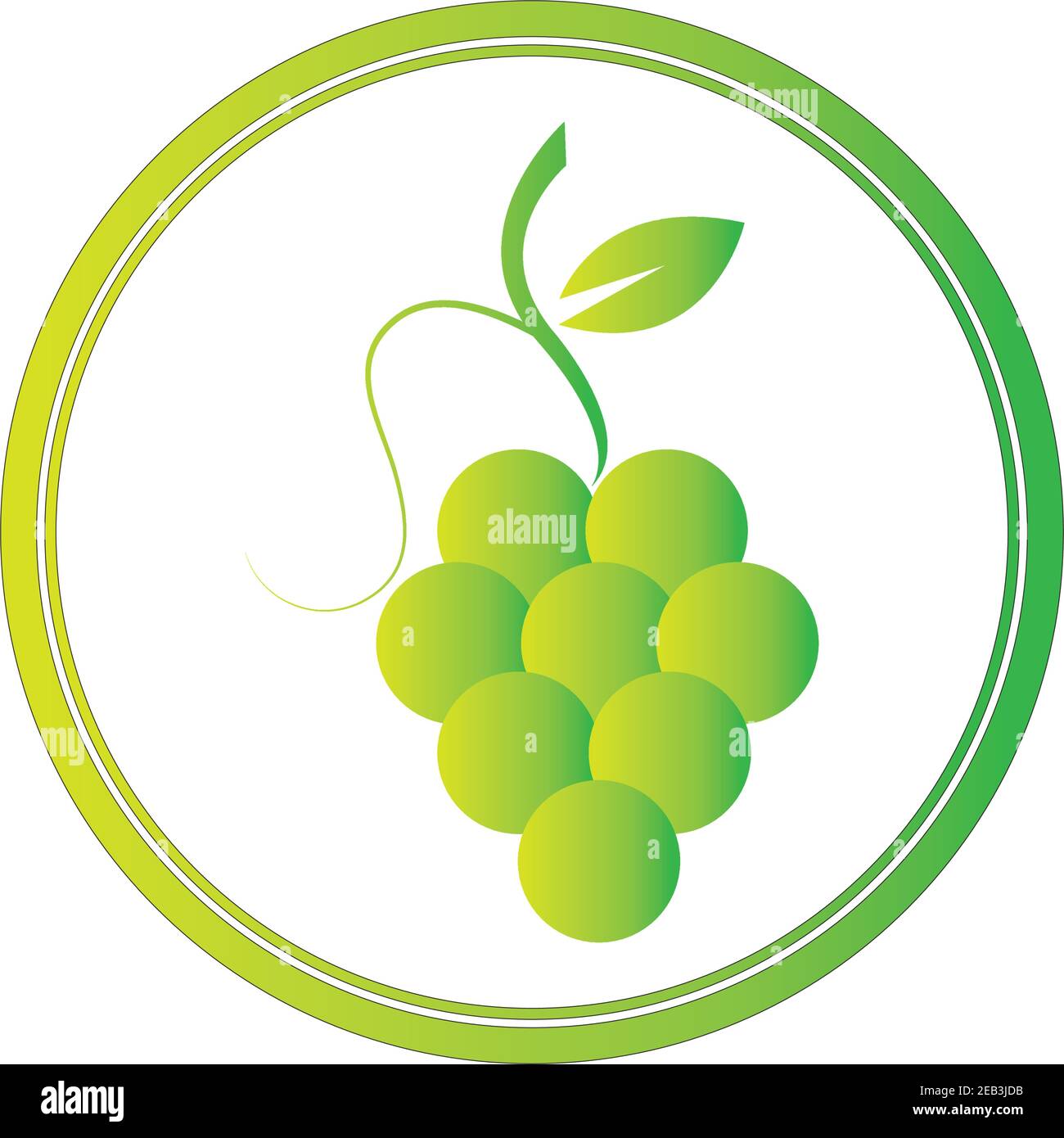 green fresh Grapes icon vector illustration design template Stock ...