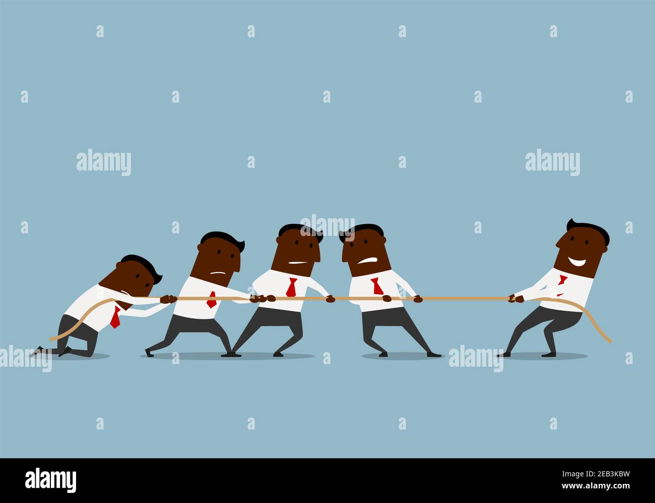 Business competition and human resources concept. Cartoon smiling ...