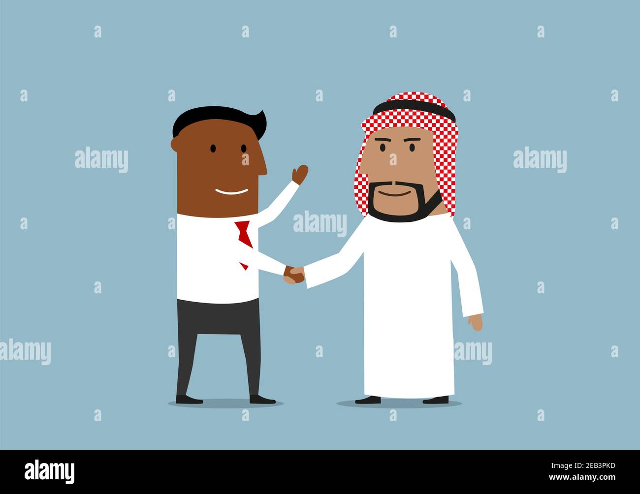 International business partnership, meeting, contract signing cartoon ...