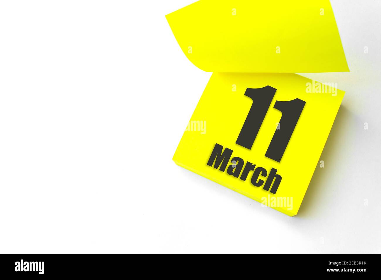 March 11st . Day 11 of month, Calendar date. Close-Up Blank Yellow ...