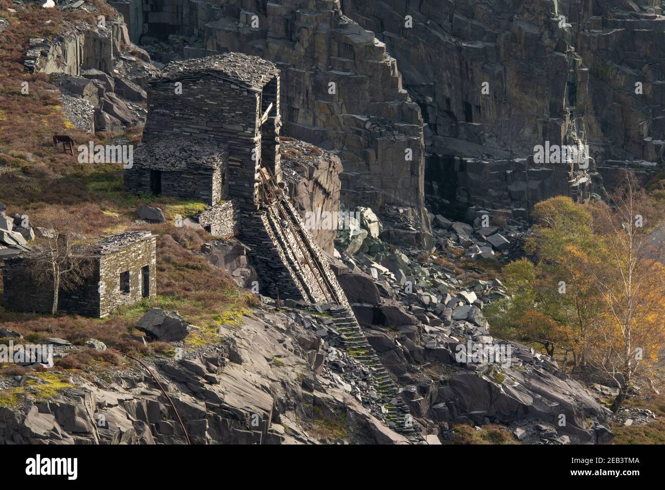Abandoned slate quarry in Snowdonia Stock Photo - Alamy