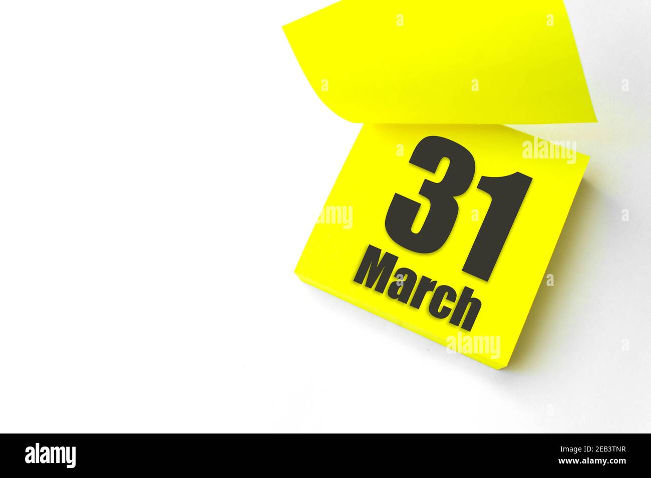 March 31st . Day 31 of month, Calendar date. Close-Up Blank Yellow ...