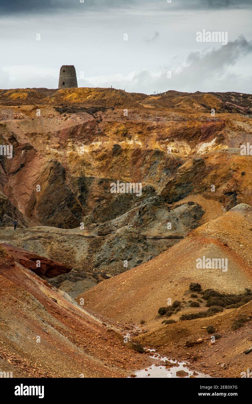 Parys Mountain open cast copper mine in Anglesey Stock Photo - Alamy