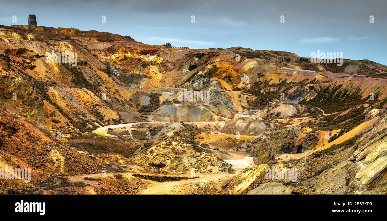 Parys Mountain open cast copper mine in Anglesey Stock Photo - Alamy