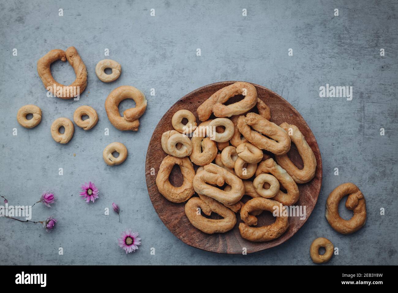 Crunchy traditional taralli snacks from Puglia region in Italy Stock ...