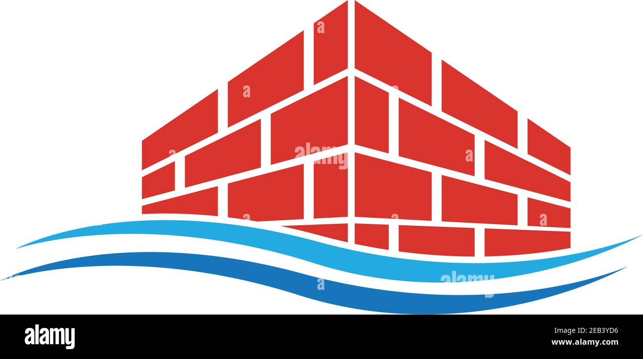 Brick Building logo design vector, Brickwork simple modern logo template, Emblem, Design Concept ...