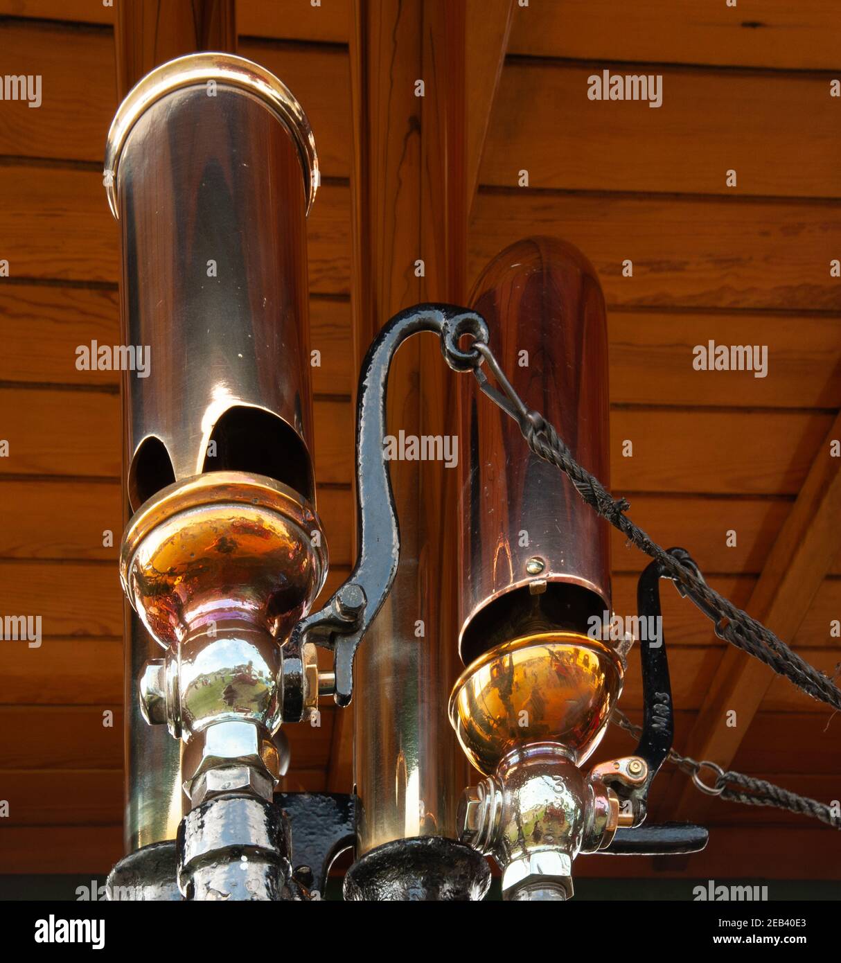 Brass steam whistles on traction engine Stock Photo - Alamy