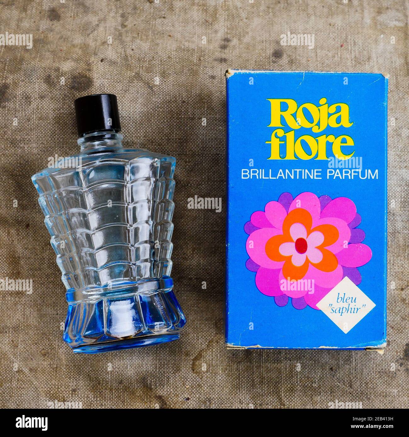 Blue Grease bottle, France Stock Photo - Alamy