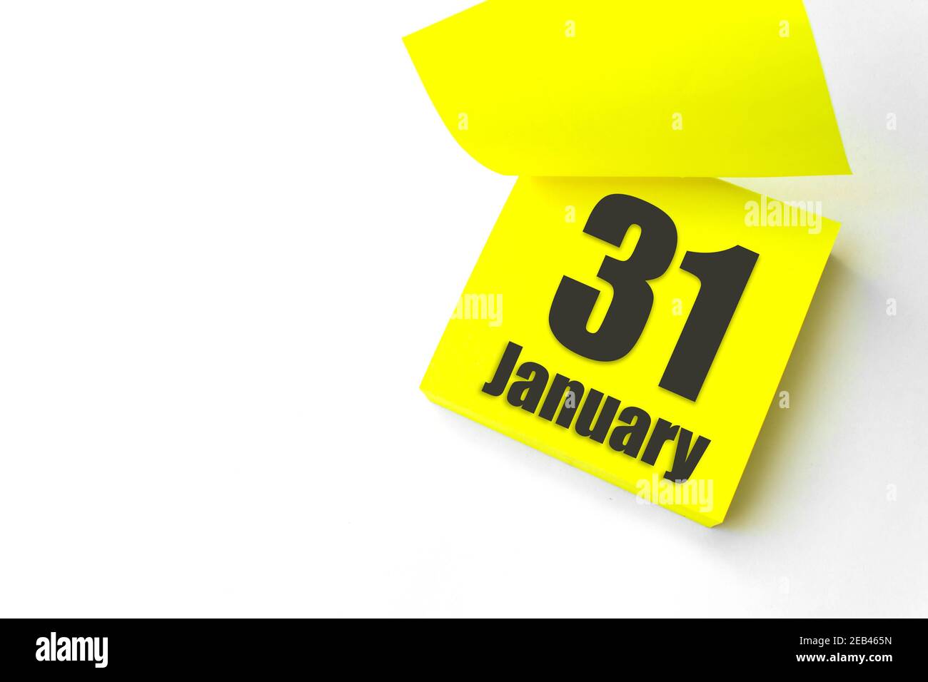 January 31st . Day 31 of month, Calendar date. Close-Up Blank Yellow ...