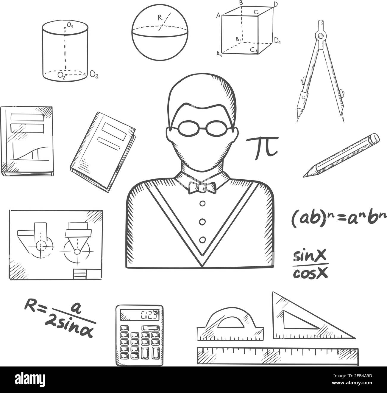 Mathematician vector vectors Black and White Stock Photos & Images - Alamy