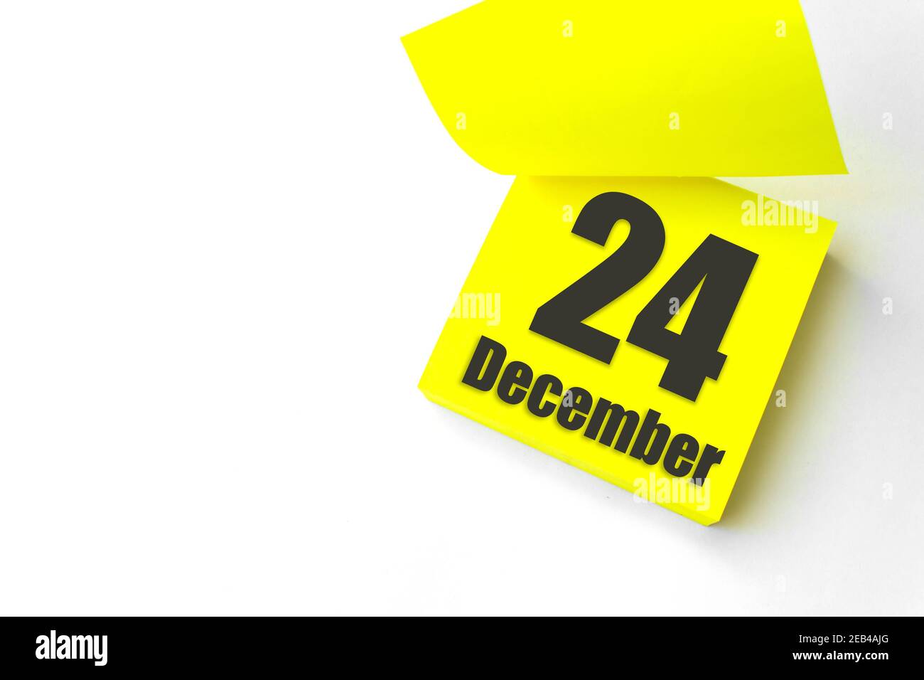 December 24th. Day 24 of month, Calendar date. Close-Up Blank Yellow ...