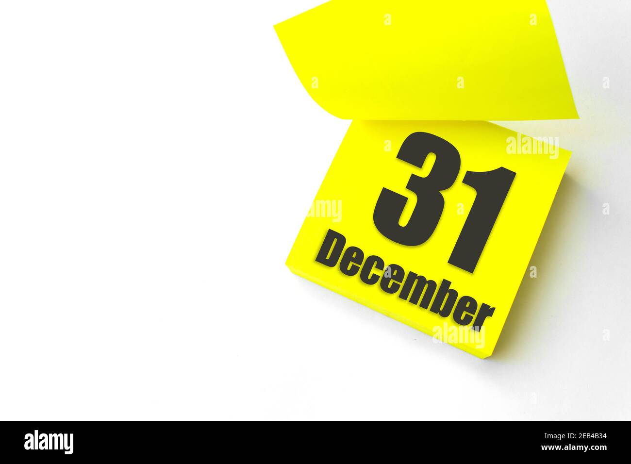December 31st . Day 31 of month, Calendar date. Close-Up Blank Yellow ...