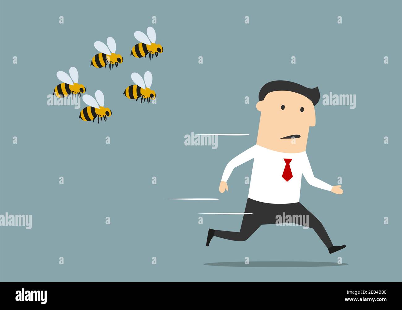 Cartoon businessman was attacked by swarm of angry wild bees and ...