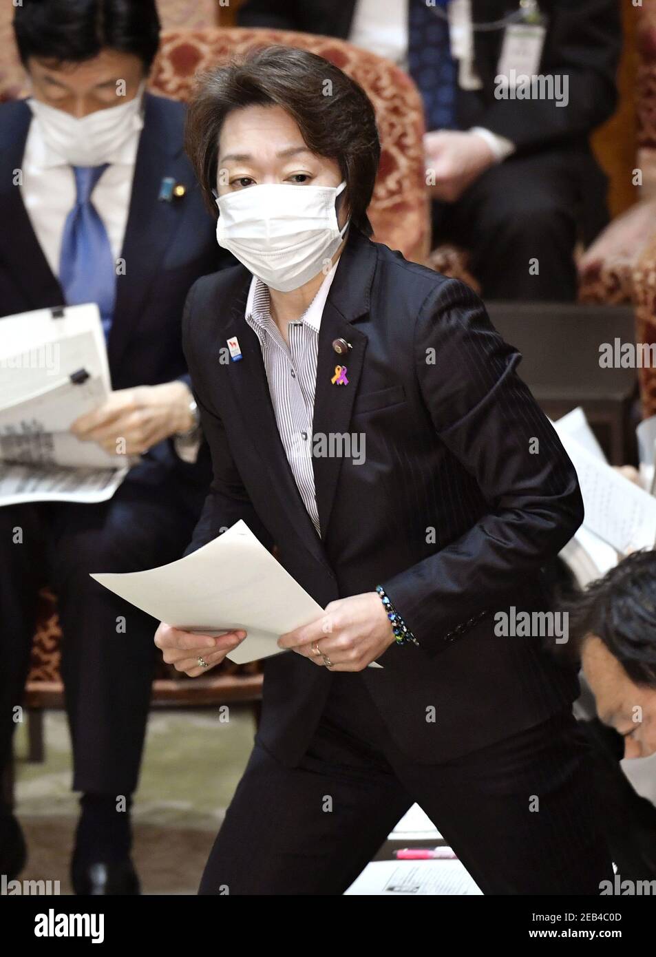 Tokyo, Japan. Feb. 12, 2021: Seiko Hashimoto, Japanese minister for the ...