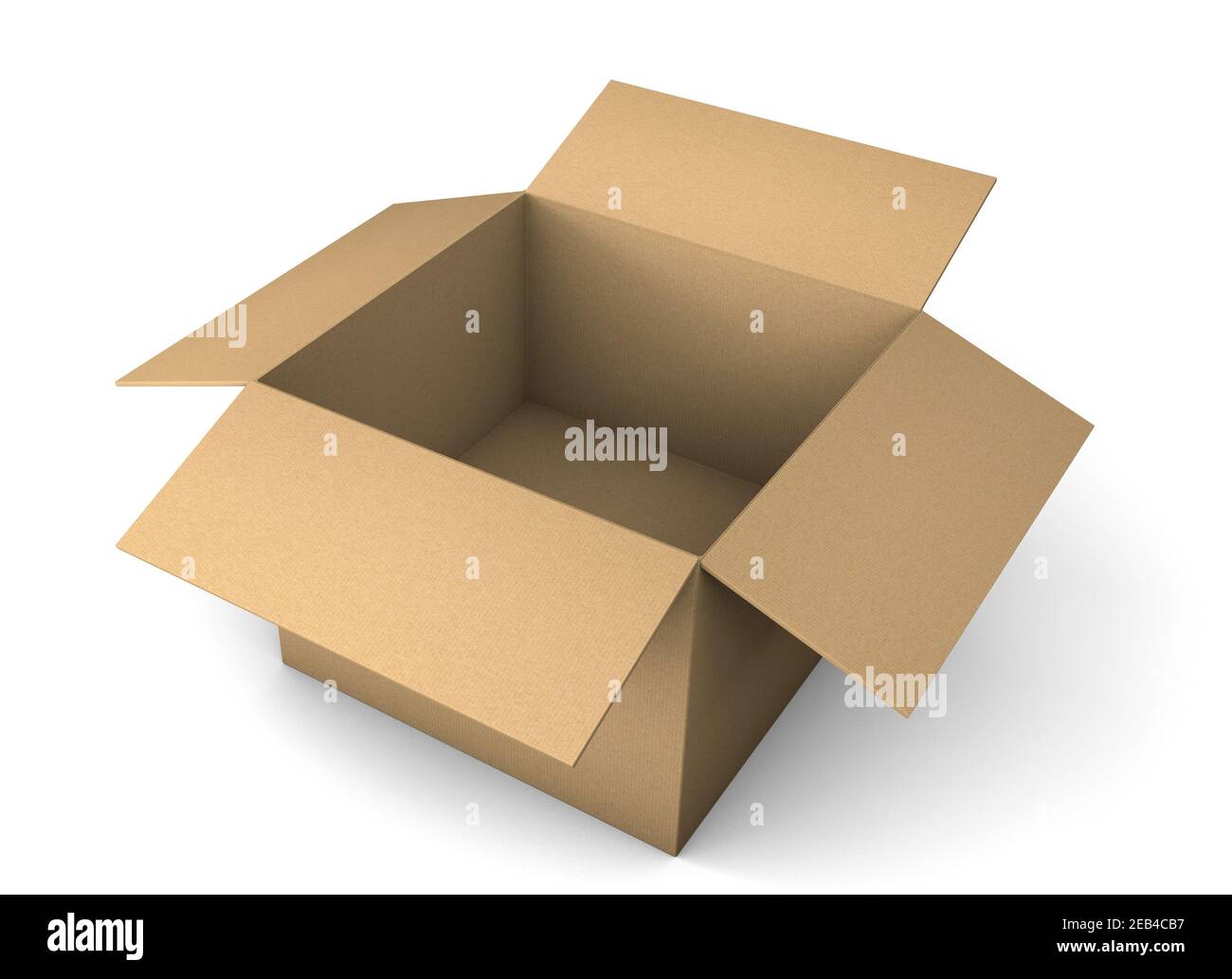 Open cardboard box for delivery. isolated on white background. 3d ...