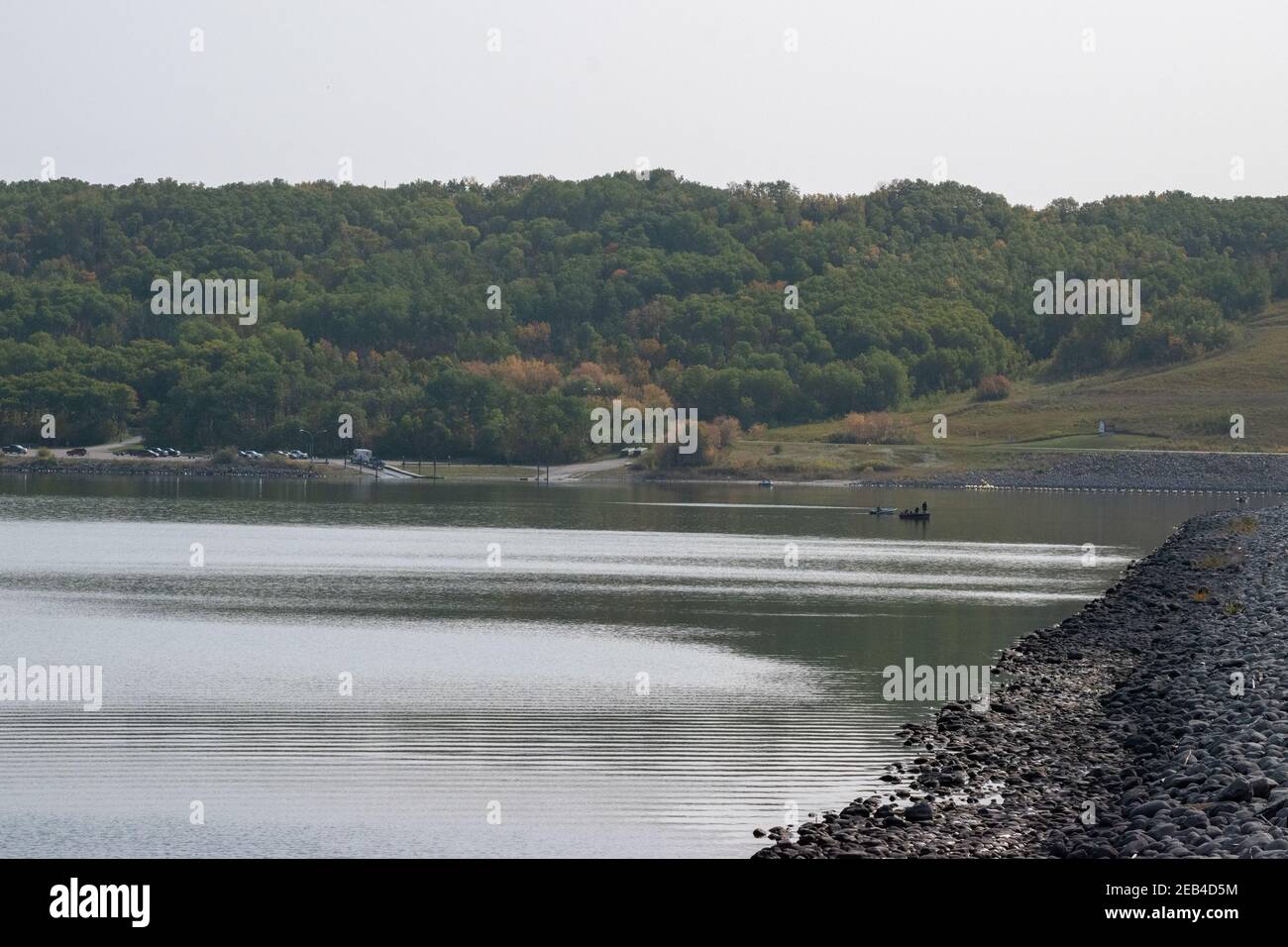 The Shellmouth Reservoir, also known as Lake of the Prairies, is a man ...