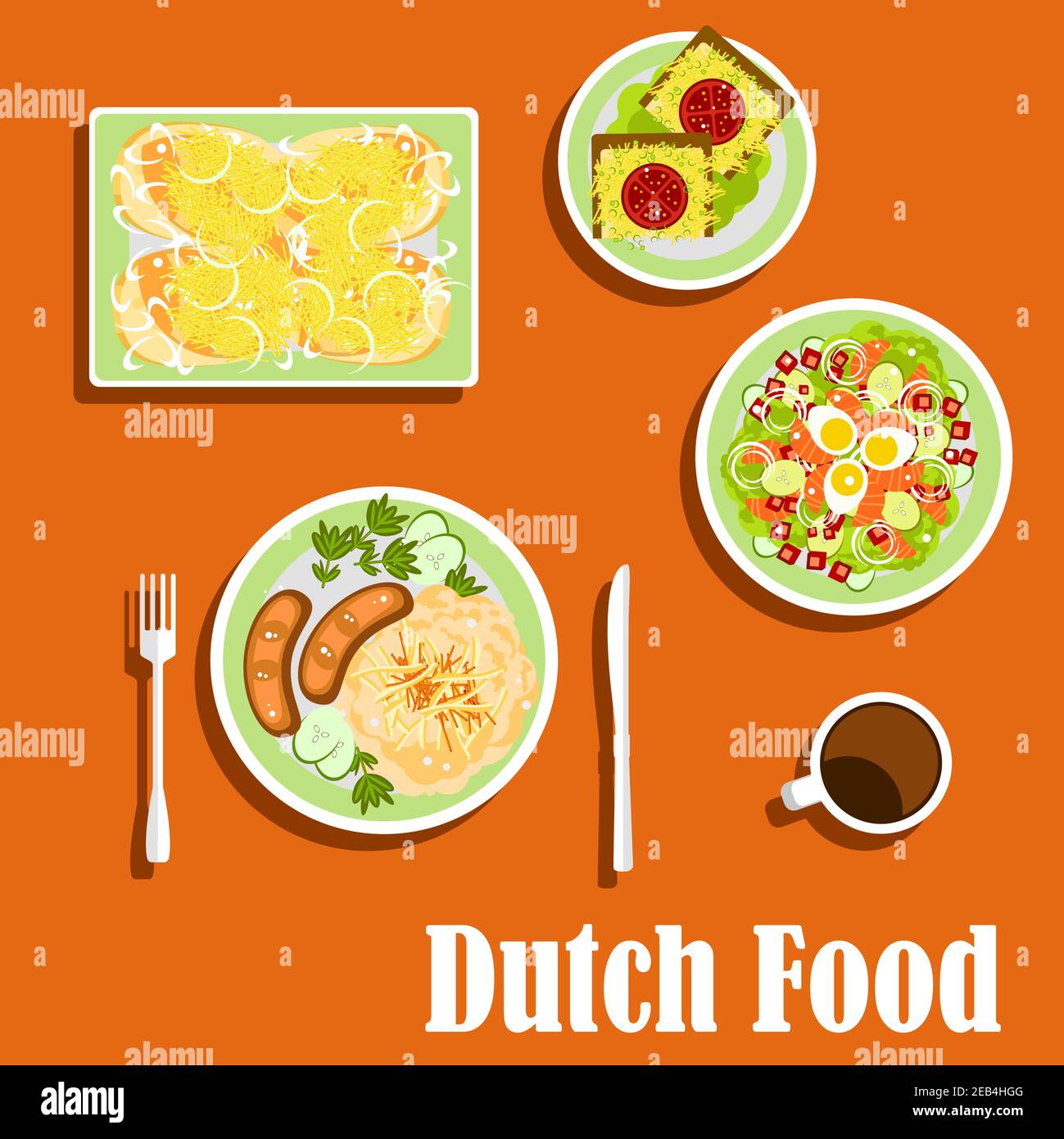 Salad salmon potato Stock Vector Images - Alamy